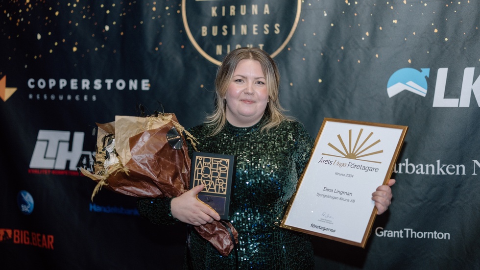 Elina, 34, vann pris för årets unga företagare på Kirunagalan