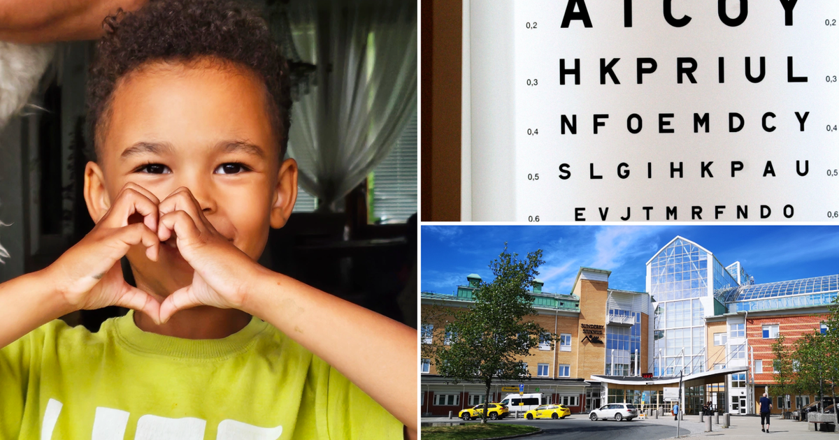 Tyler, 5, flögs till Stockholm för synkontroll: "Fick glasögon"