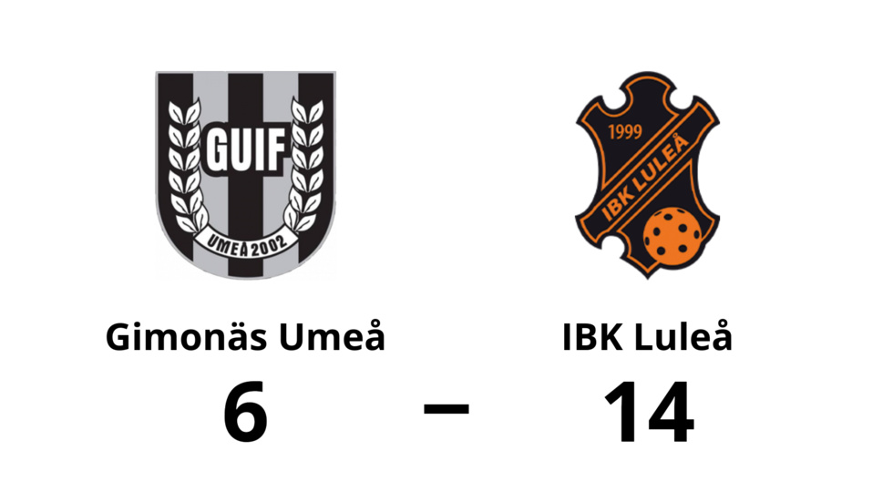 IBK Luleå utklassade Gimonäs Umeå – vann med 14-6